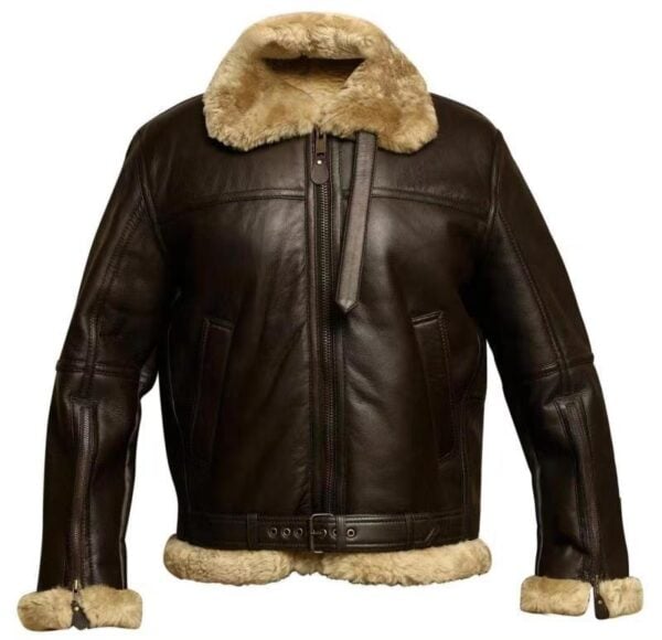 Men’s B3 Shearling Sheepskin Leather Warm Jacket - Banlight