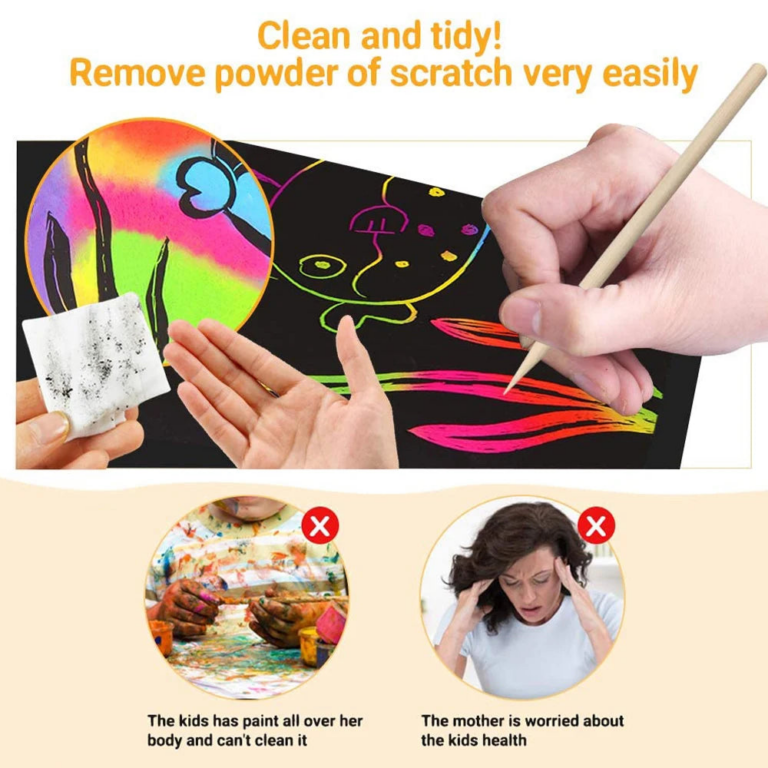 100 Scratch-Off Pad Cards Rainbow Scratch-Off Mini Art Notes Great ...